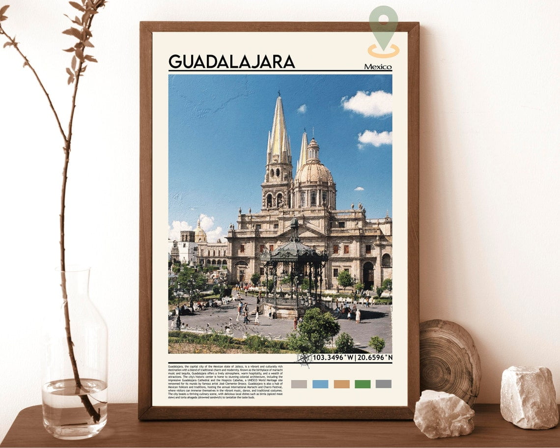 Guadalajara Travel Poster, Guadalajara Wall Art, Guadalajara Poster ...