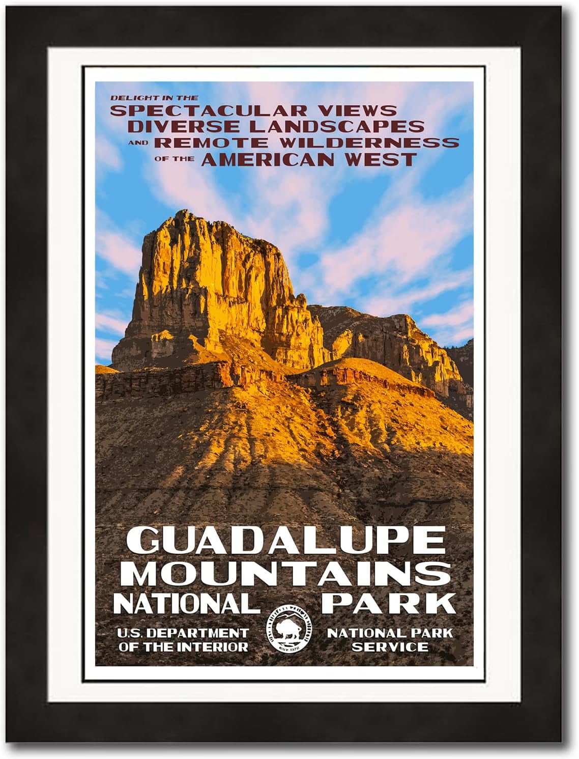 Guadalupe Mountains National Park Poster - Original Artwork - 13" x 19 ...