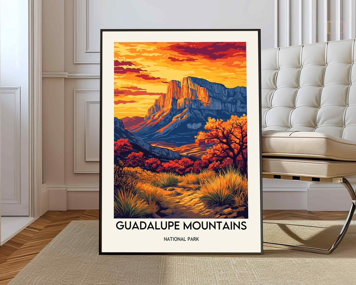Guadalupe Mountains Poster National Park Art Print Travel Print, Poster ...