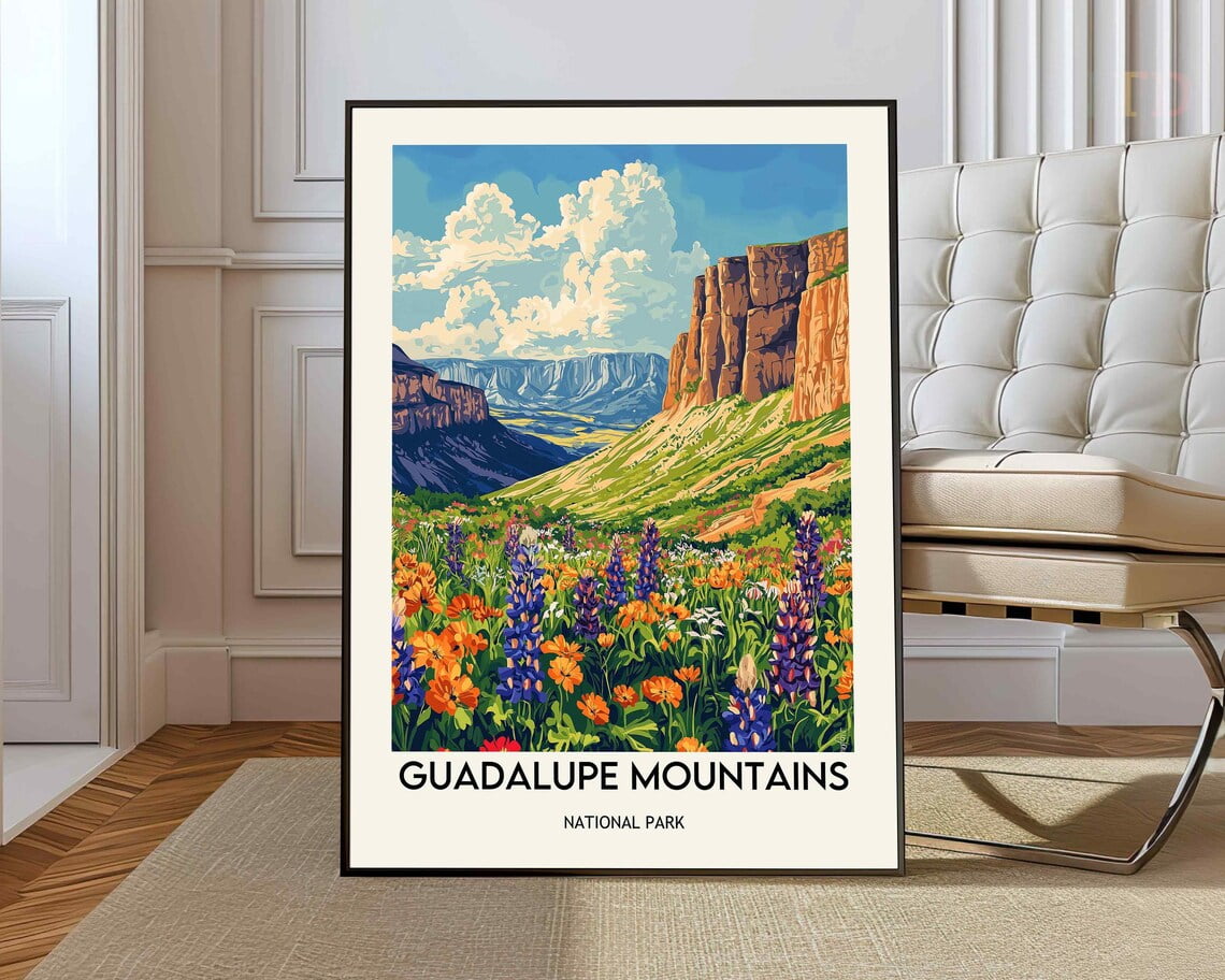 Guadalupe Mountains Poster National Park Art Print Travel Print, Poster ...