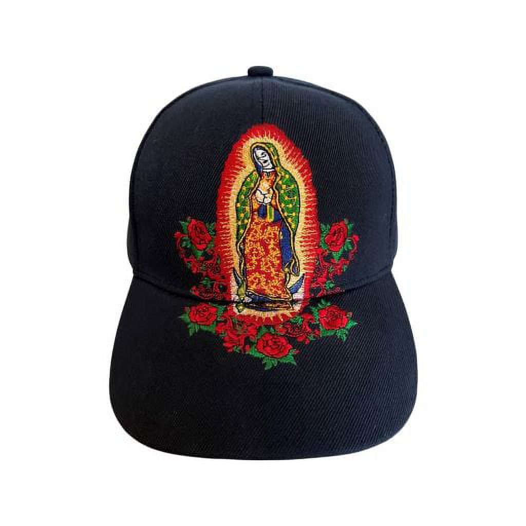 Guadalupe & Roses Embroidered Baseball Cap Mexican Baseball Cap - Navy ...