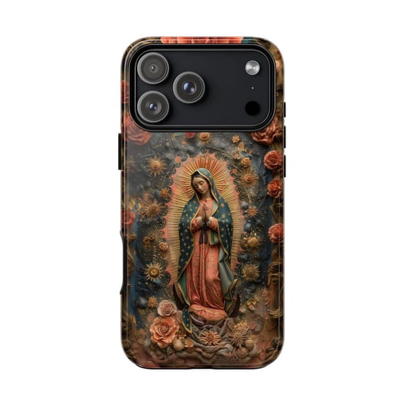Guadalupe Virgin Mary Floral Faith Art Case for iPhone 17 16 15 14 13 ...