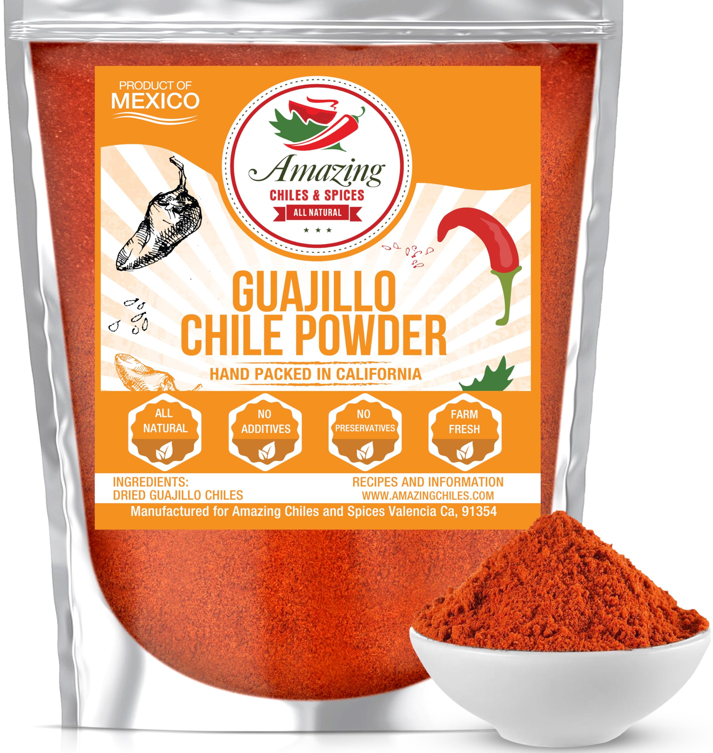 Guajillo Chile Powder Ground Bcf26 4oz Natural And Great For Chili