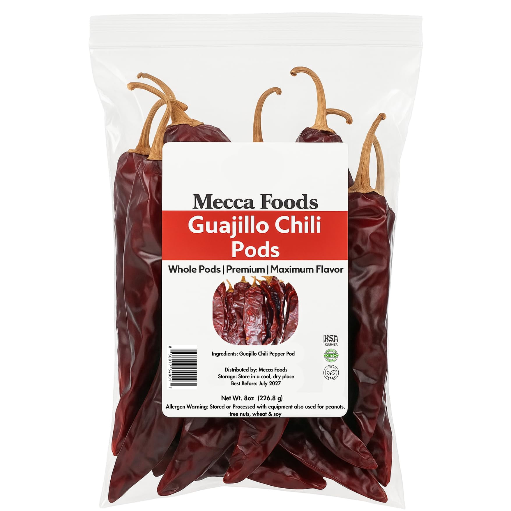 Guajillo Chiles 8oz - Dried MDA05 Mexican Chili Peppers | Authentic ...
