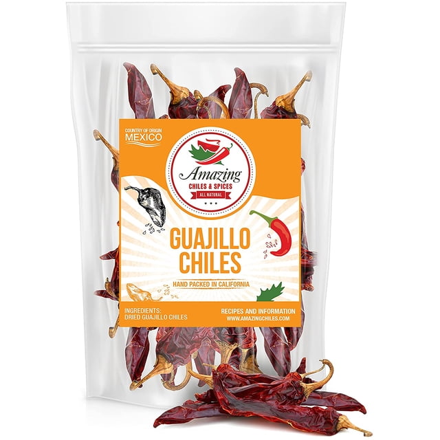 Guajillo Chiles Peppers 4 oz - Natural and Premium - Great For Mexican ...