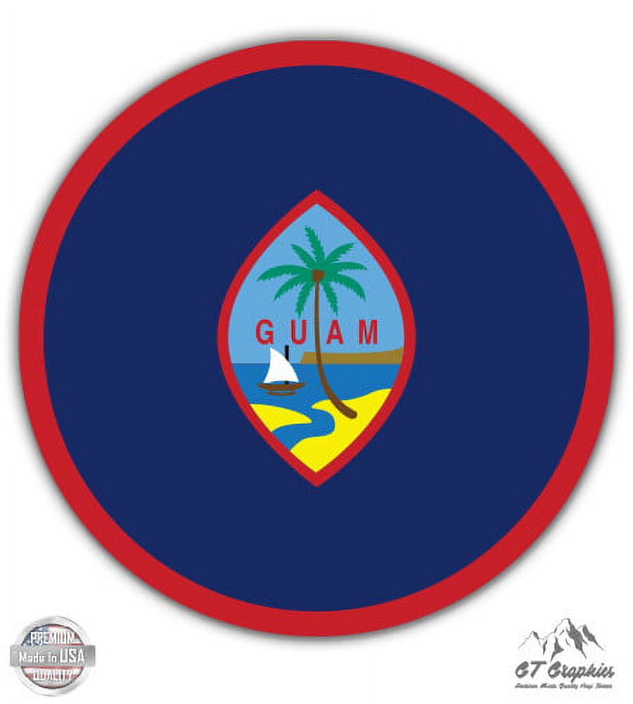 Guam Flag - 5" Vinyl Sticker - For Car Laptop I-Pad - Waterproof Decal ...