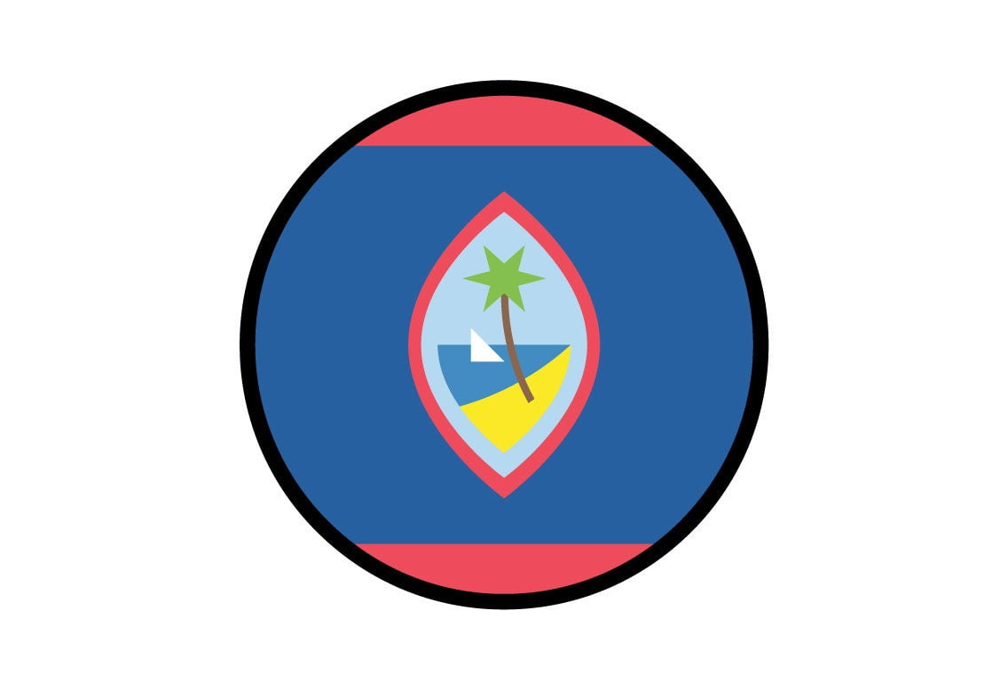 Guam Flag Circle Sticker Decal 4 inches - 4 inch - Walmart.com