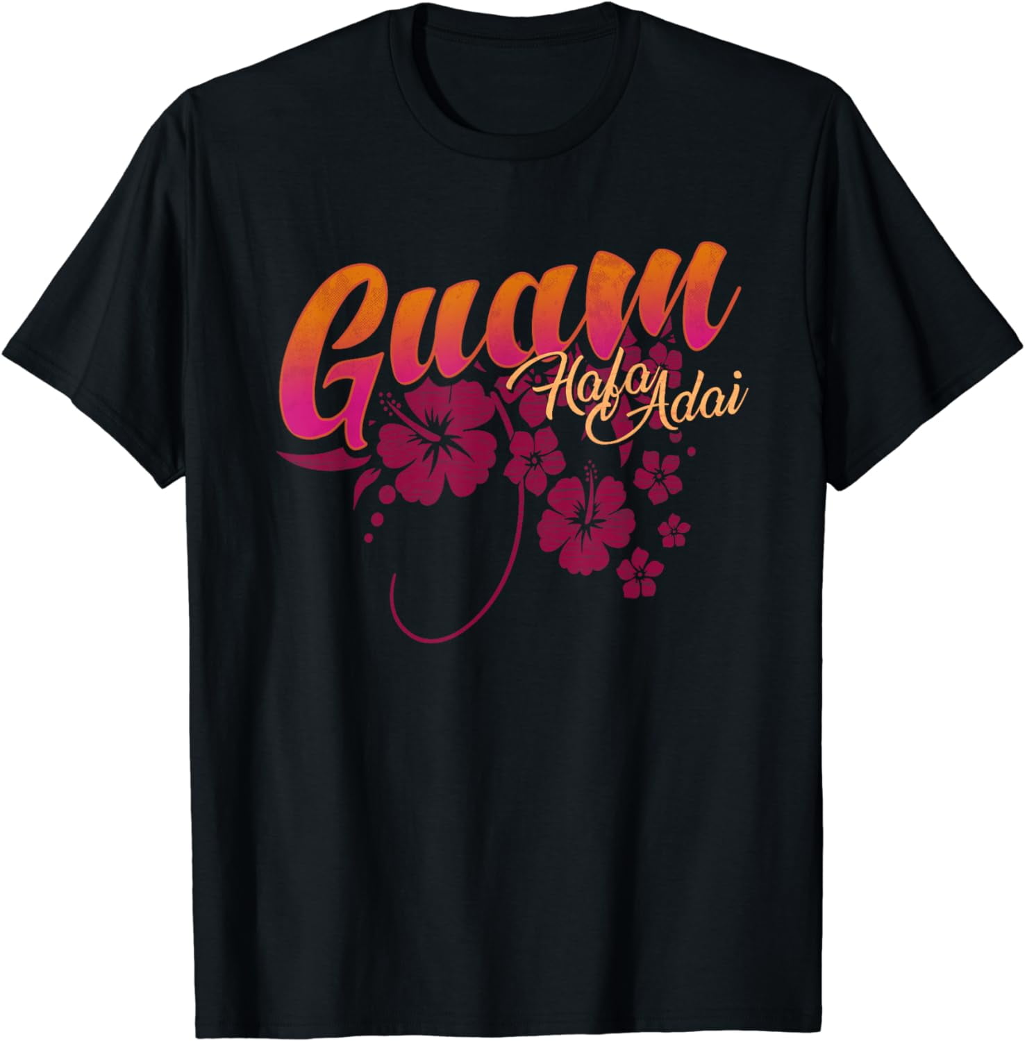 Guam Flower Chamorro | Guamanian Islander Hafa Adai Hibiscus Cotton T ...