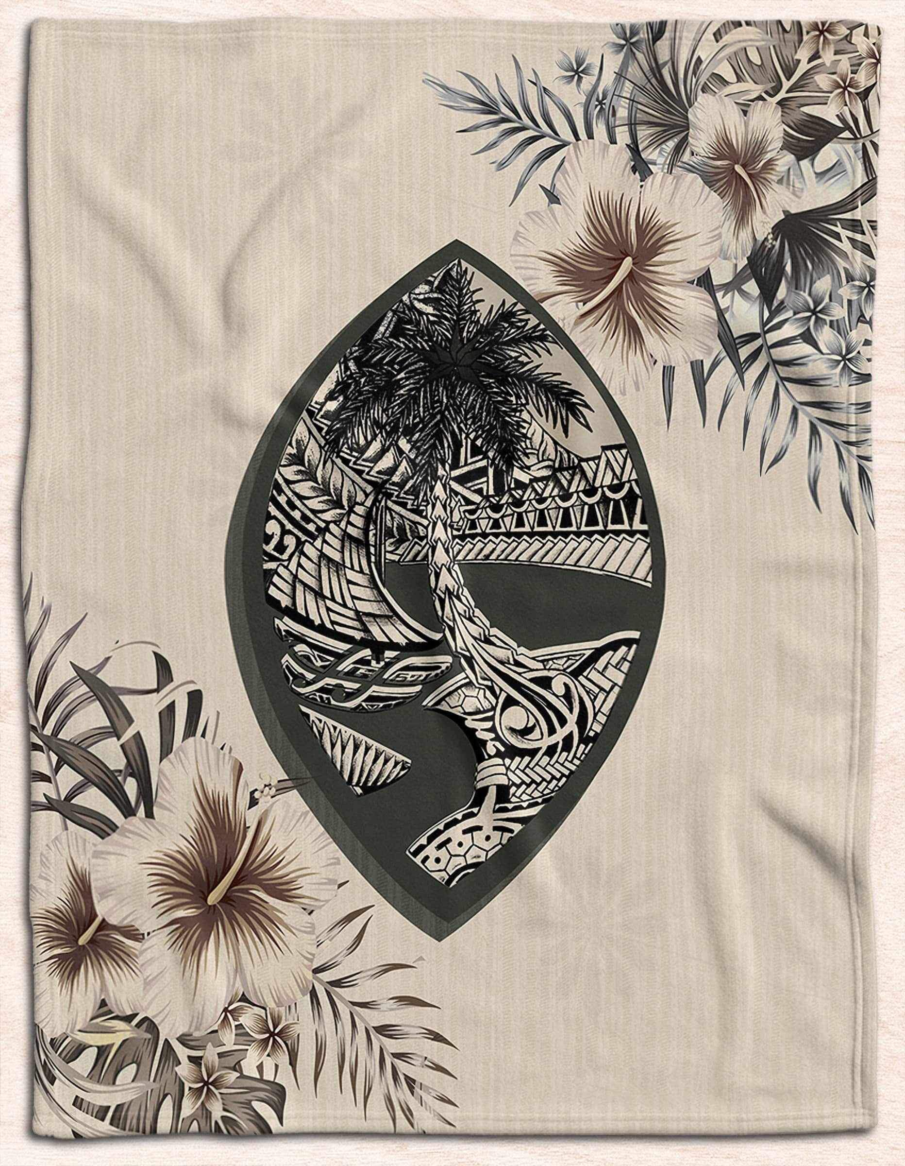 Guam Flower Hibiscus Decal Throw Blanket Soft Cozy Warm Micro Sherpa ...