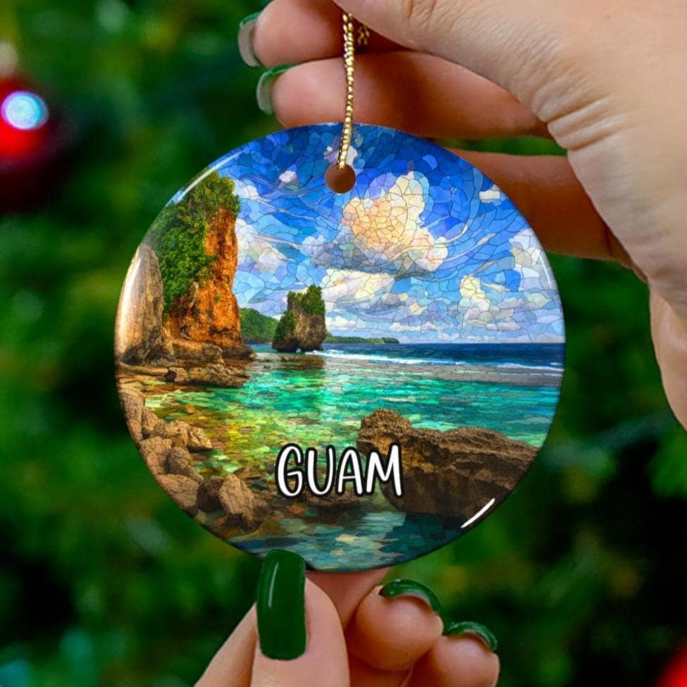 Guam Ornament, Stained Glass Style, Unique Souvenir, Vacation Travel ...