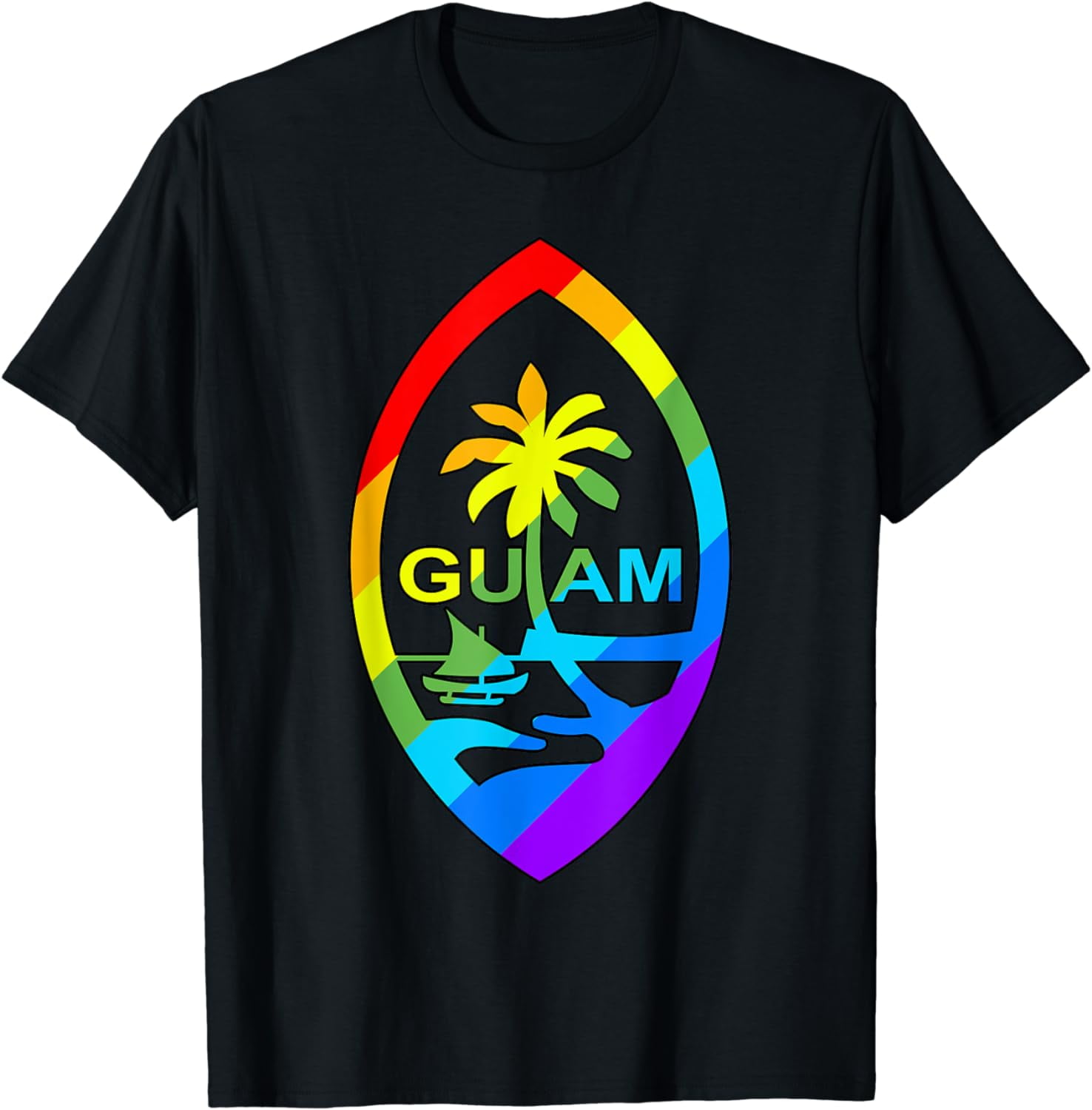 Guam Seal Rainbow Colored Tee Shirt - Walmart.com