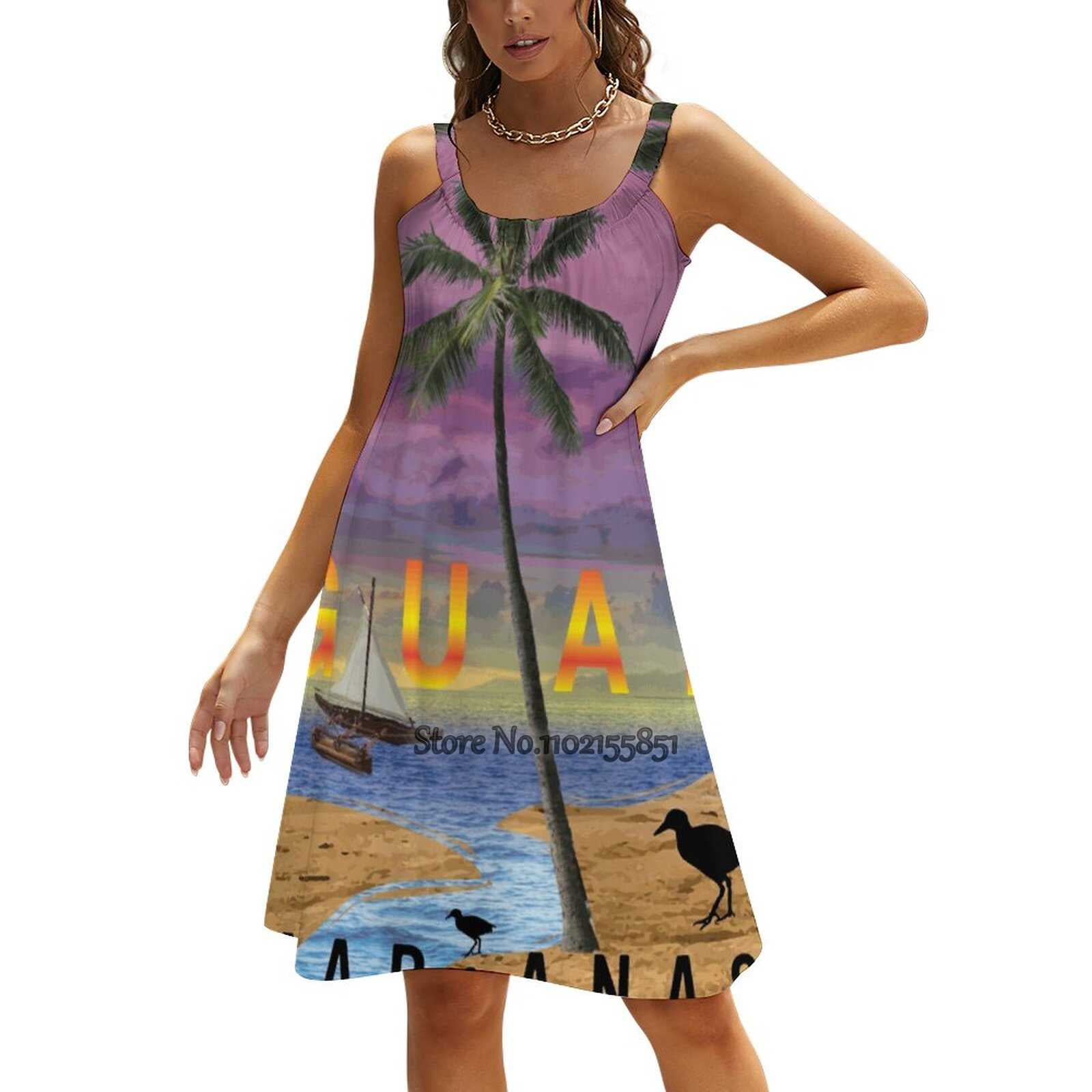 Guam Seal Realistic Feel Art Back Lacing Backless Dress Square Neck ...