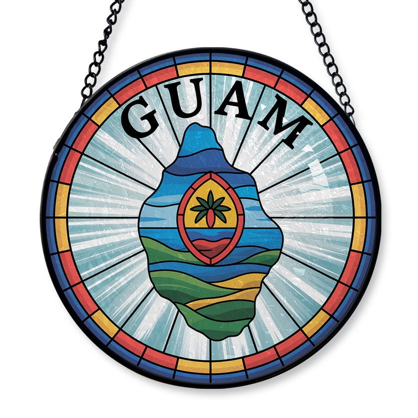 Guam Travel Decor Suncatcher Stained Glass Window Hanging, Gift for ...