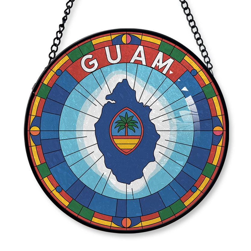 Guam Travel Decor Suncatcher Stained Glass Window Hanging, Gift for ...
