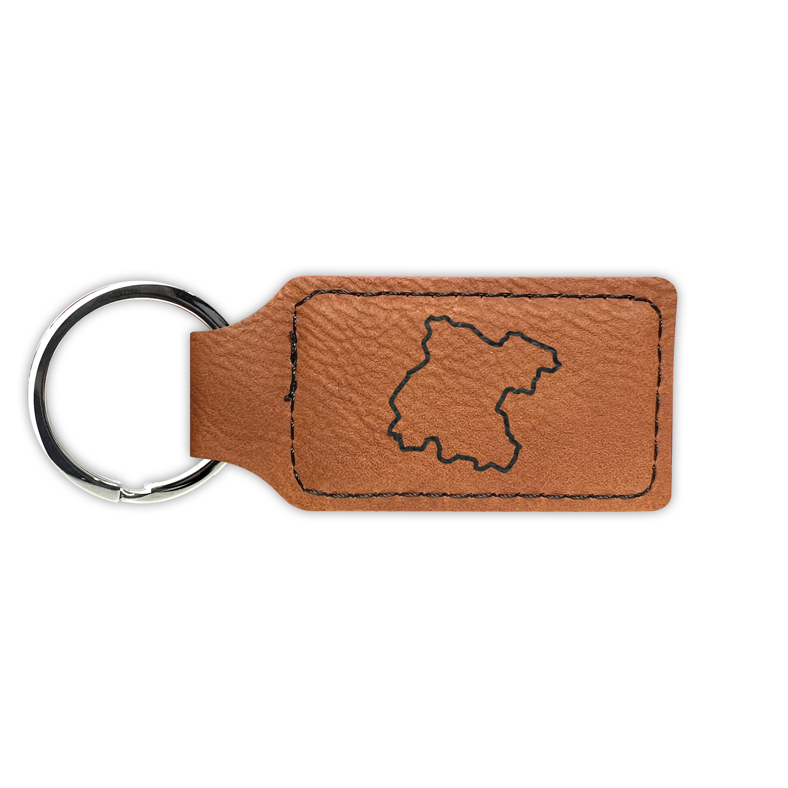 Guanajuato State Shaped Keychain Leatherette Rectangle - Laser Engraved ...