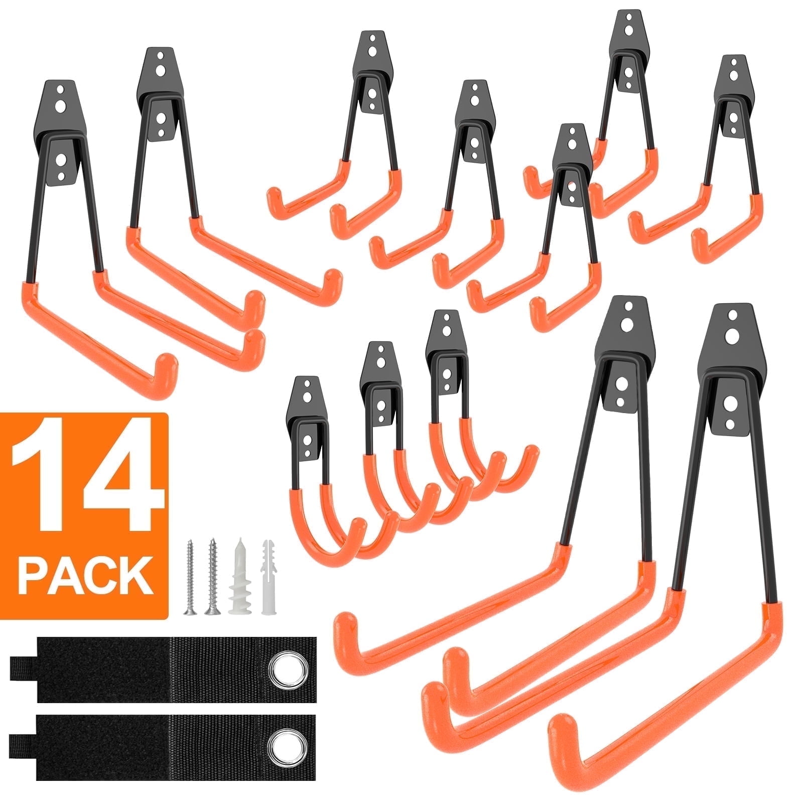 Guand Steel Heavy Duty Garage Hooks with Anti-Slip Coating – Wall Mount Utility Storage Hooks ...