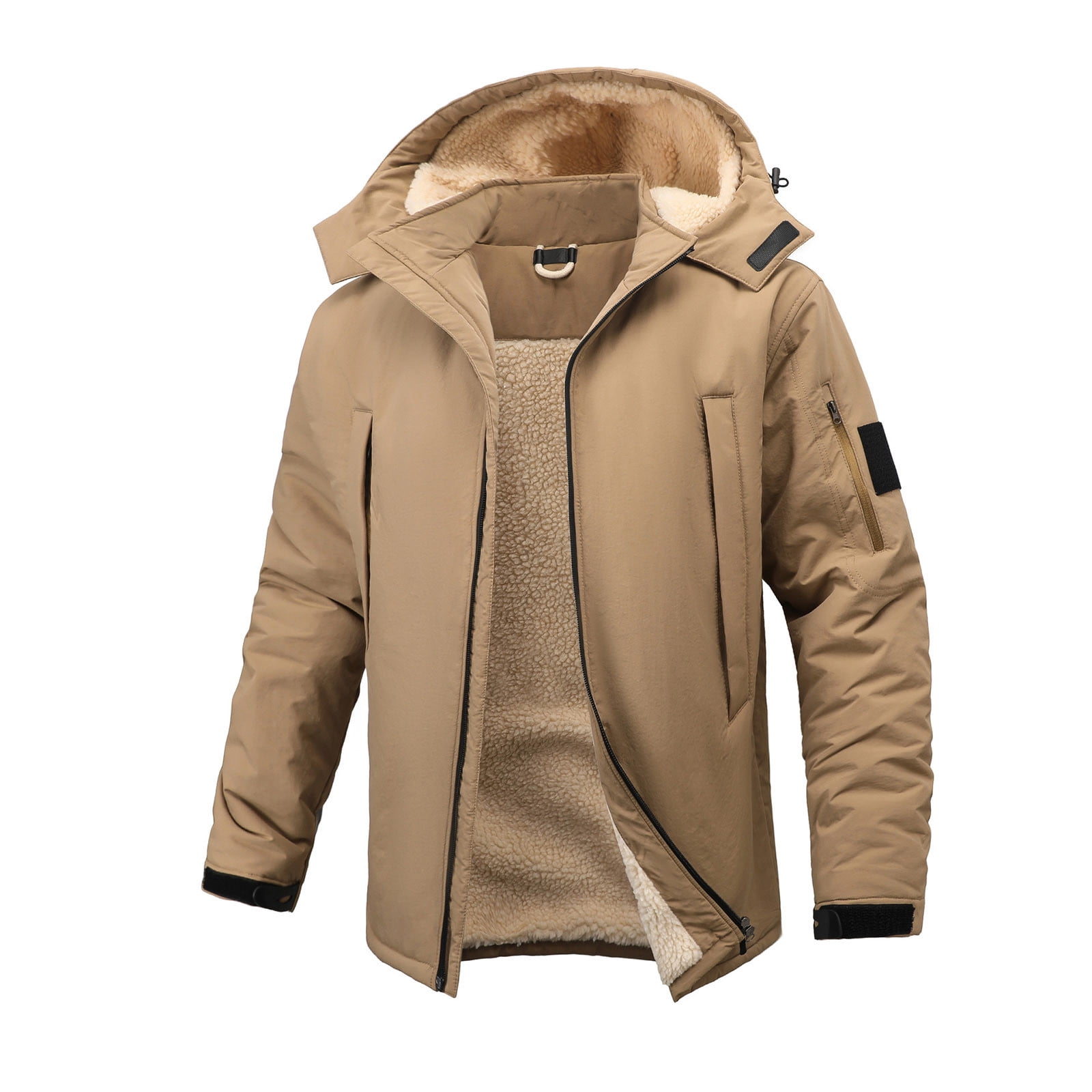 GuangCheng Men's Ski Jacket Zip Up Fleece Thick Winter Warm Snow Coat Waterproof Windbreaker ...