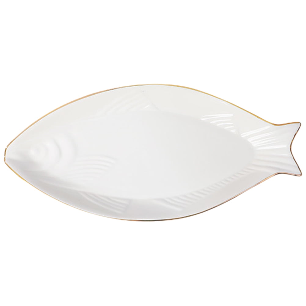 Guangmc 16" Ceramic Fish Serving Plate for Restaurants and Home - Walmart.com