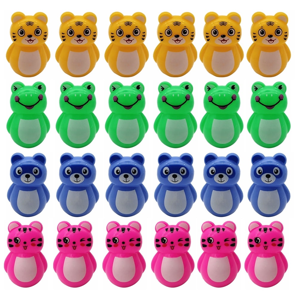 Guangmc 24pcs Tumbler Toy Preschool Boy Cartoon Weeble Wobble Toddler ...