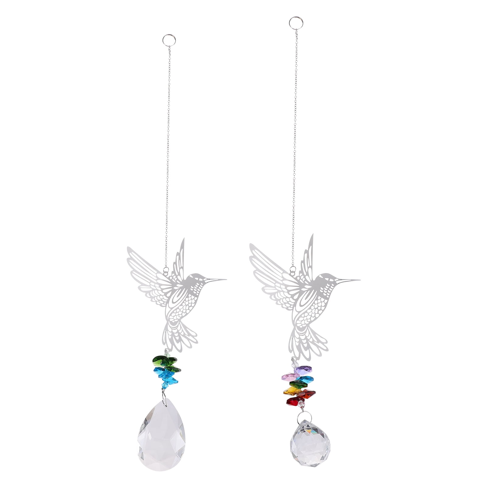 DEMACRIO Crystal Ornament Hummingbird Shape Crystal Pendants 2Pcs ...