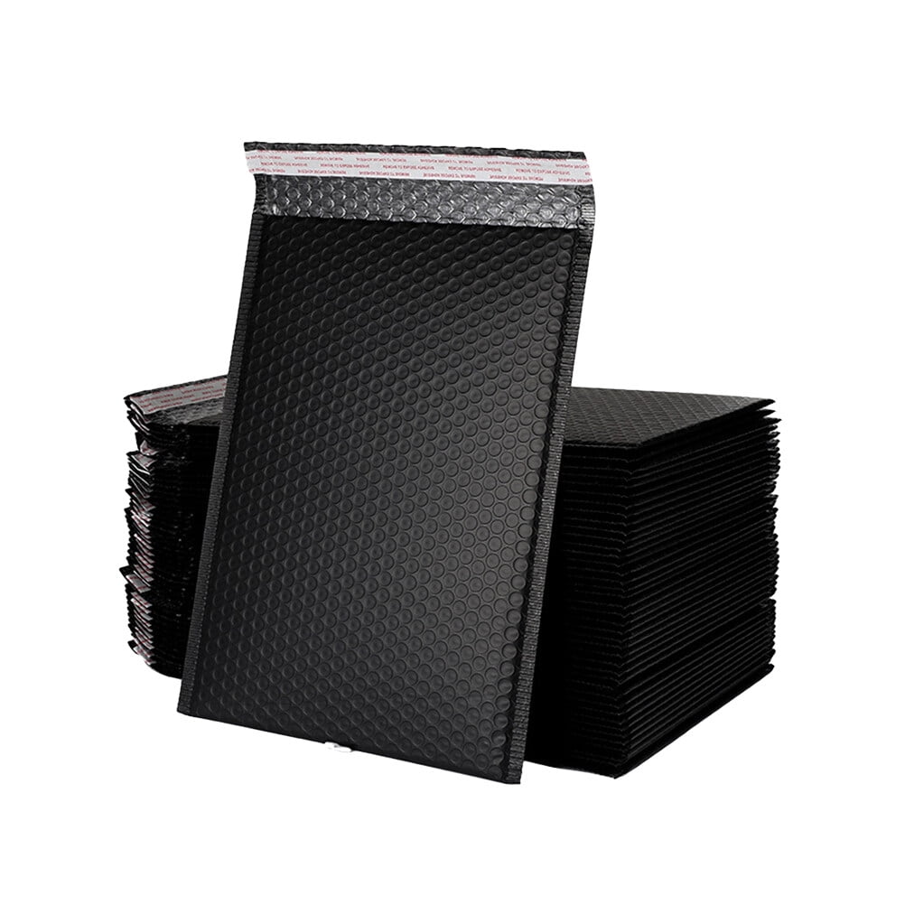 Guangmc 50 Black Poly Bubble Mailers for Packaging, Peel & Seal ...