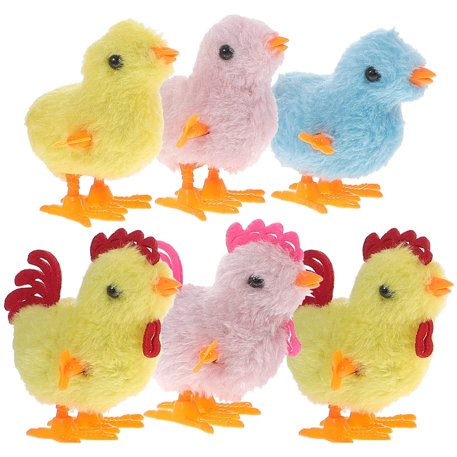 Guangmc 6pcs Jumping Chicken Plush Chicks Toys for Easter Basket ...