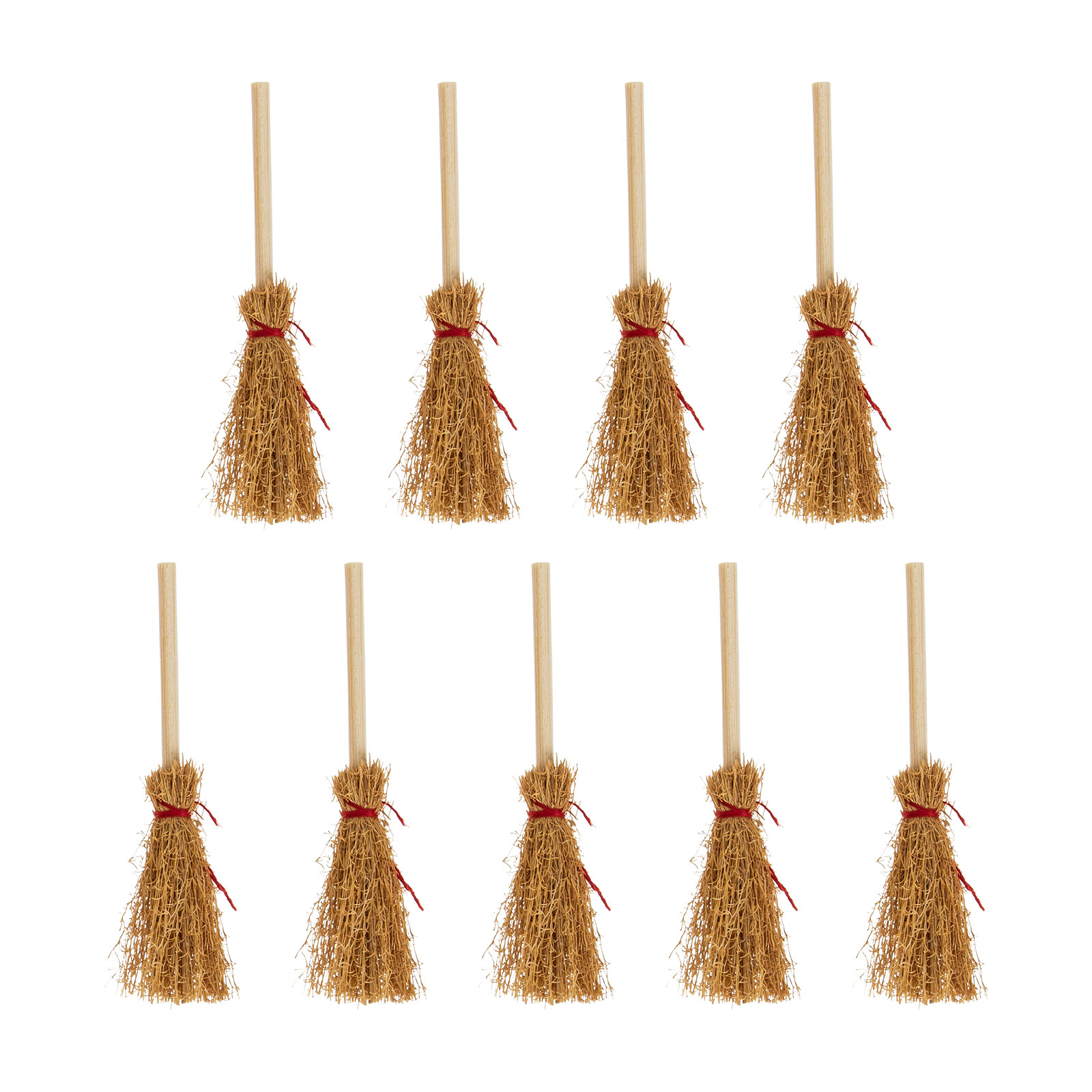 Guangmc 9pcs Miniature Broom 1:12 Wizard Broom DIY Crafts Playset ...