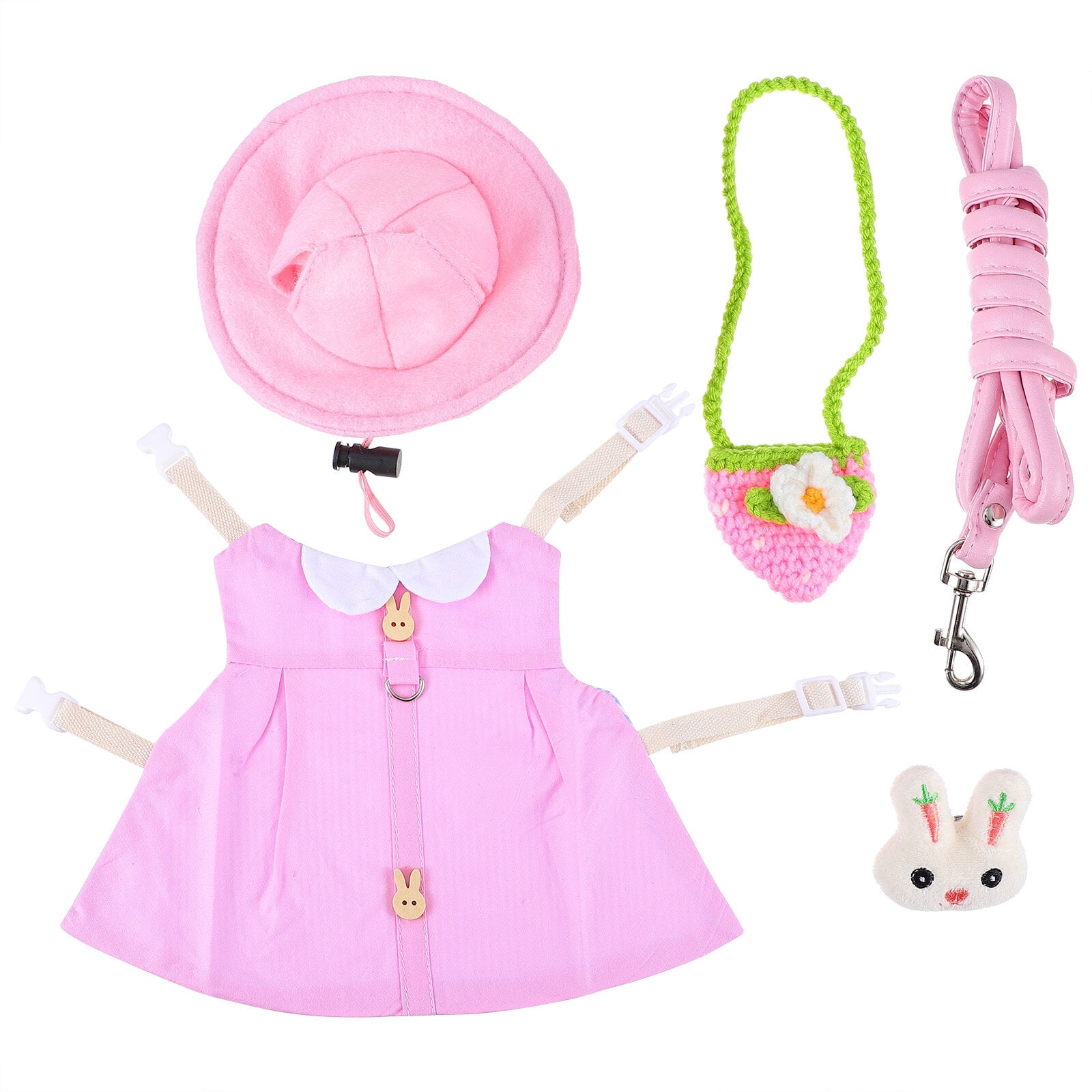 Guangmc Bunny Rabbit Harness & Leash Costume Set for Small Pets ...