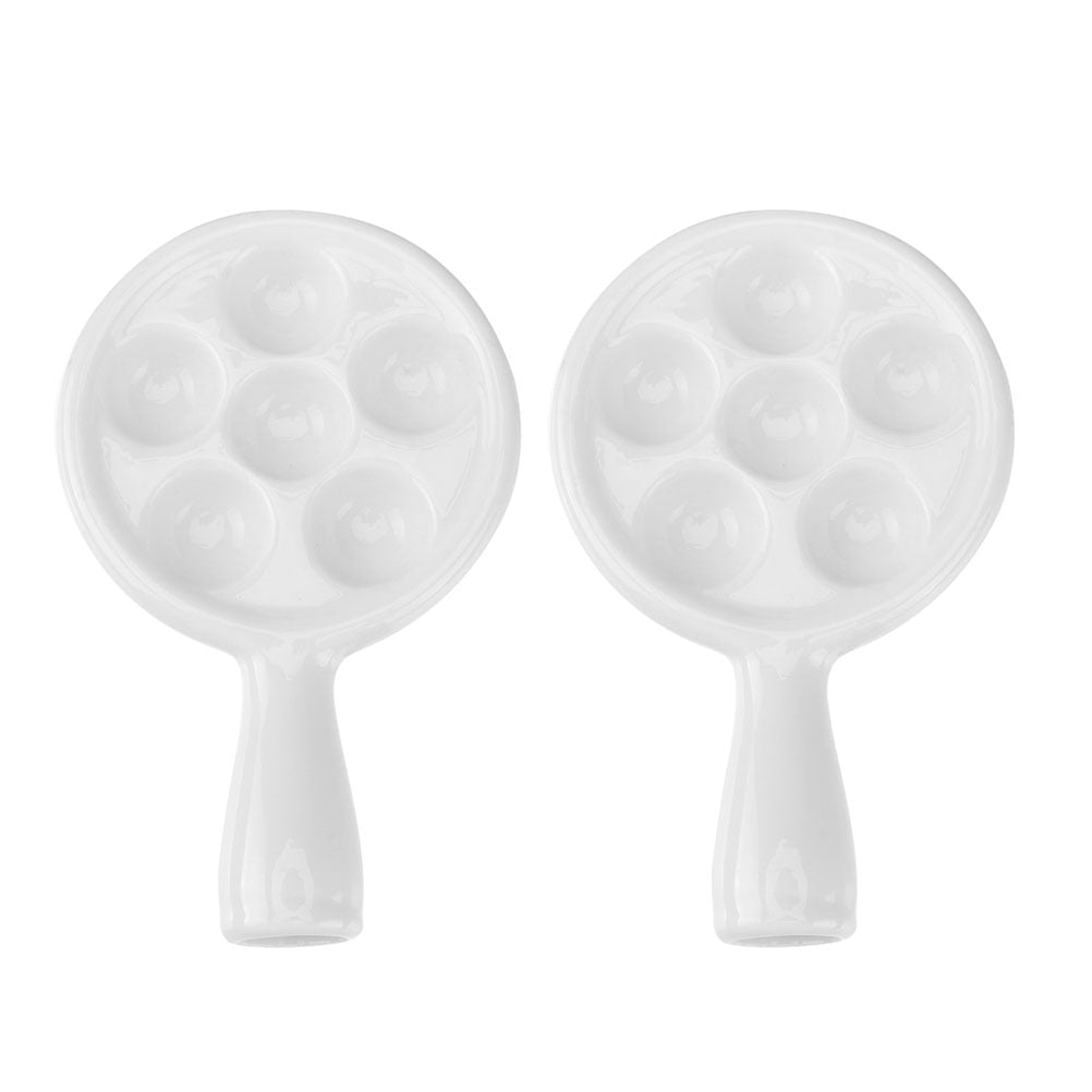 Guangmc Ceramic Snail Pan Oyster Tray Seafood Grill Plate Takoyaki Dish ...