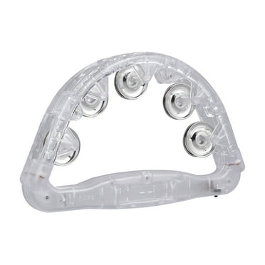 Tambourine Double Row Metal Jingles Bell Hand Held Percussion Half Moon ...