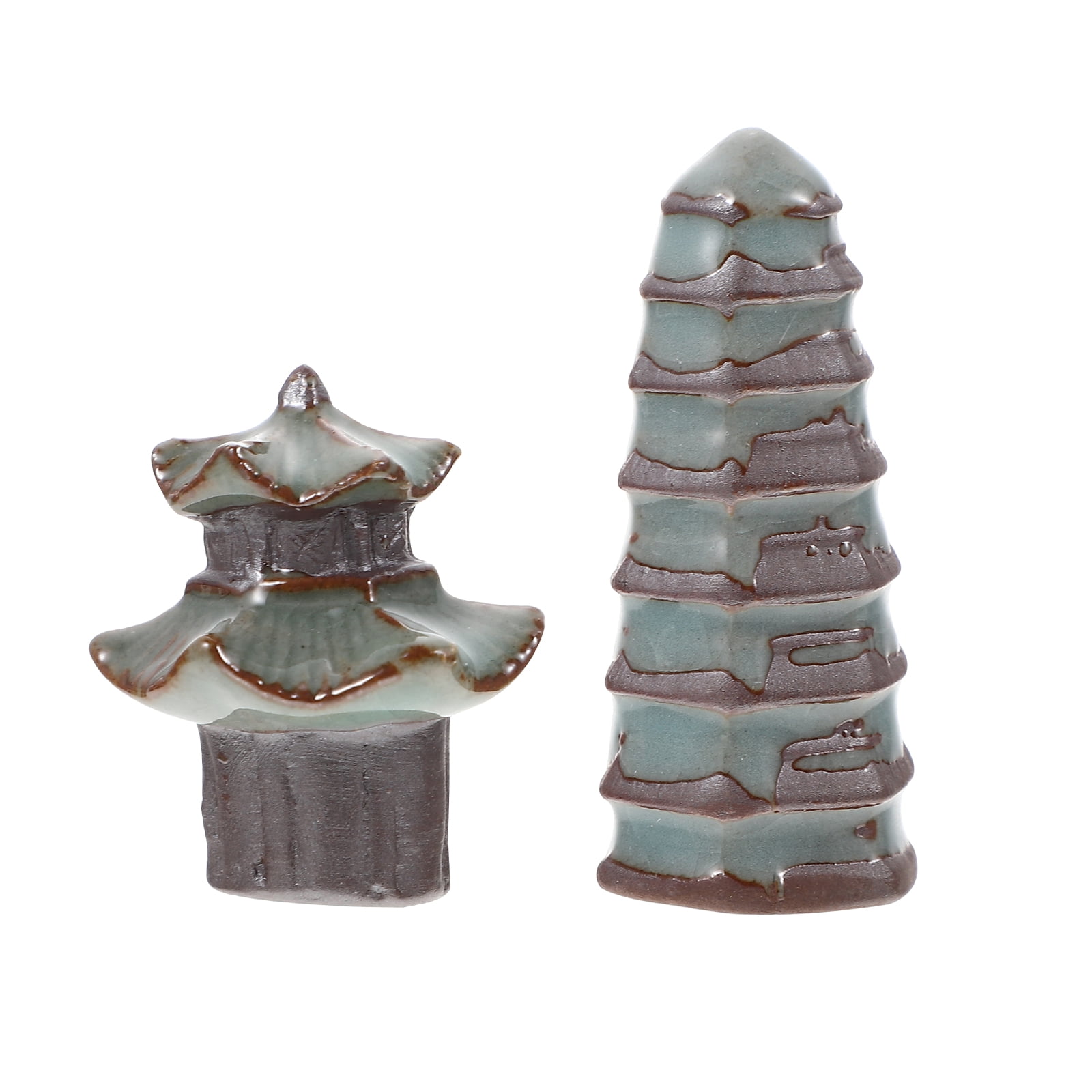Guangmc Miniature Pagoda Statue and Pond Tower Zen Garden Decor ...