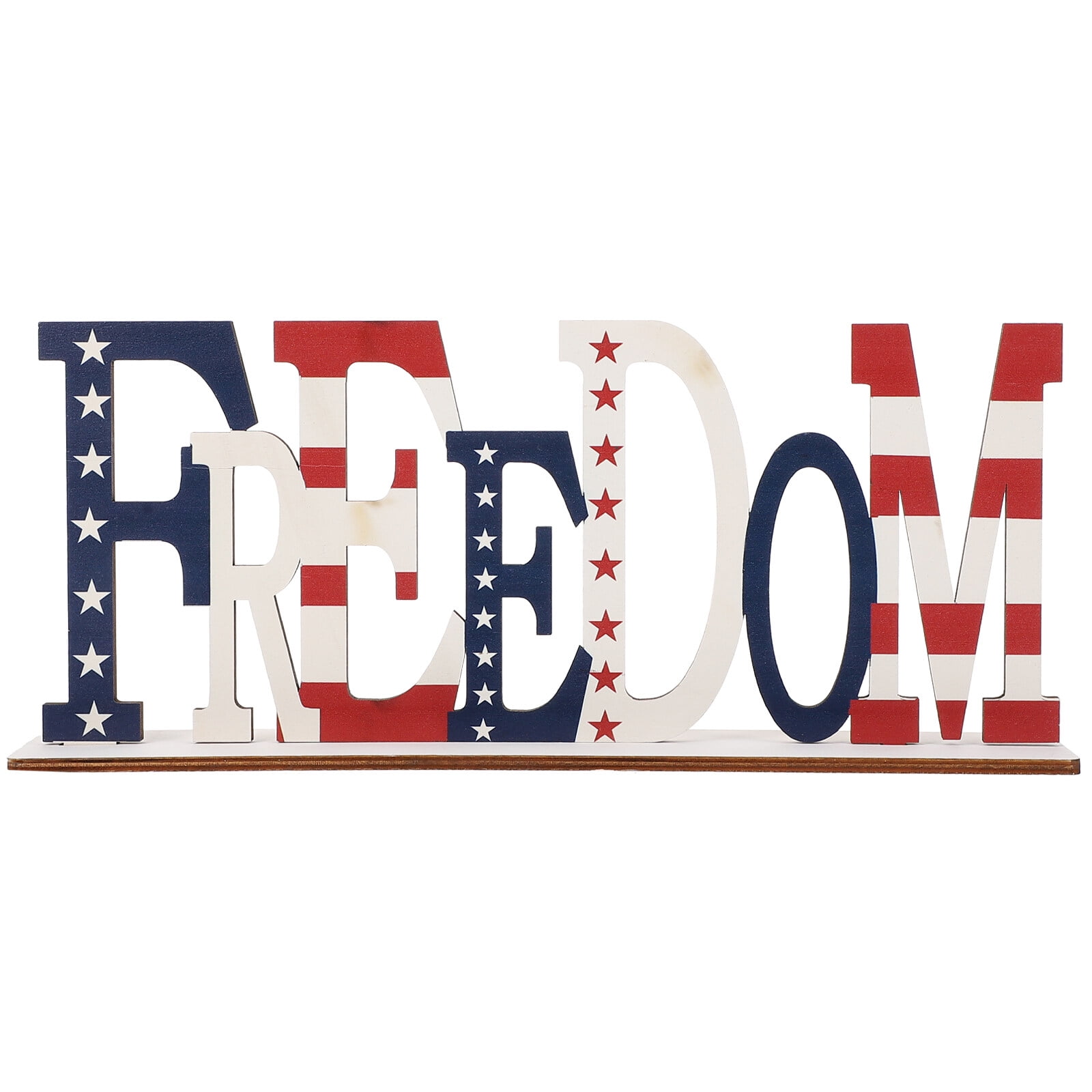 Guangmc Patriotic Independence Day Wooden Plaque Table Sign (FREEDOM ...