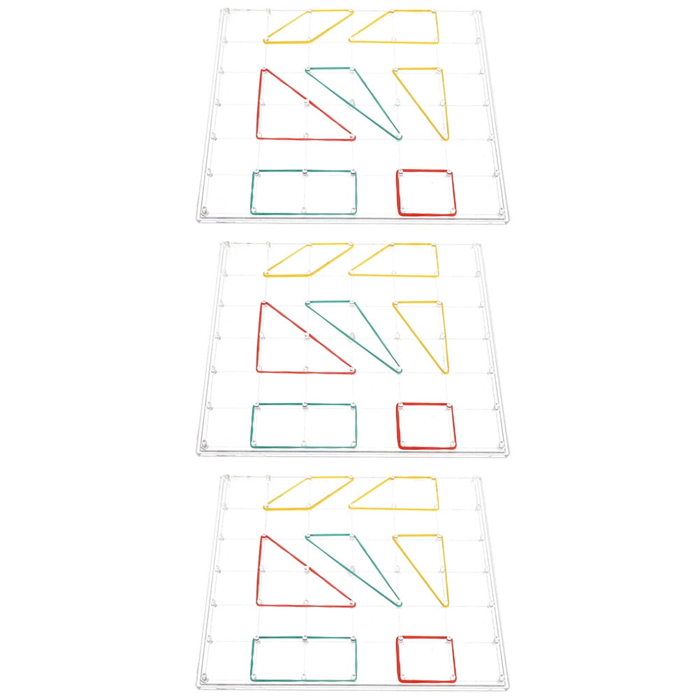 Guangmc Translucent Geoboards with Rubber Bands - Math Manipulative Toy ...