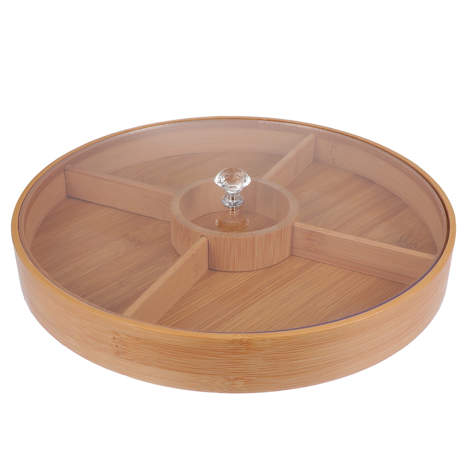 Guangmc Wooden Divided Serving Tray with Lid for Snacks and Fruits ...