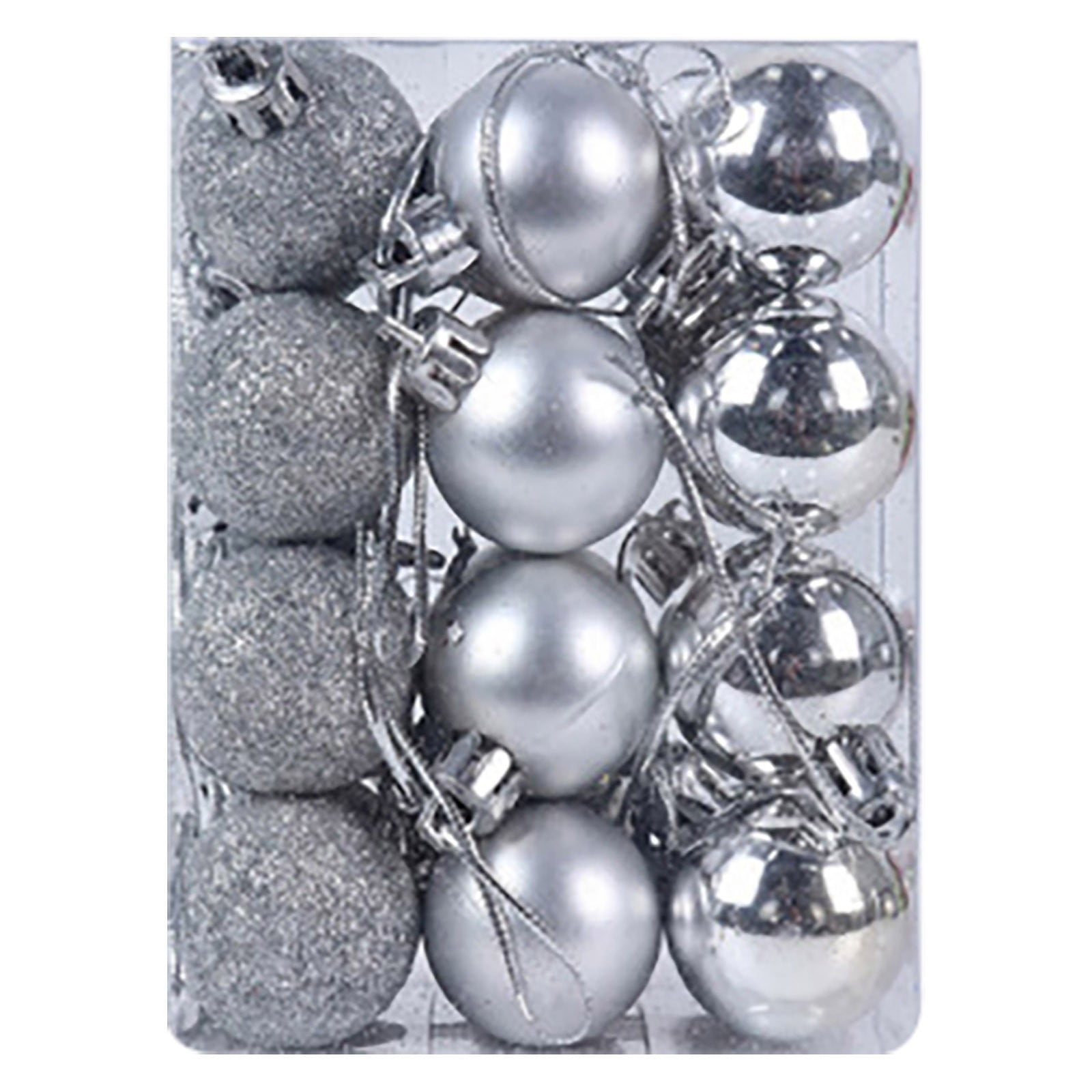 Guanhe 24Pcs Christmas Tree Ornament Matte Glitter Balls Plastic ...