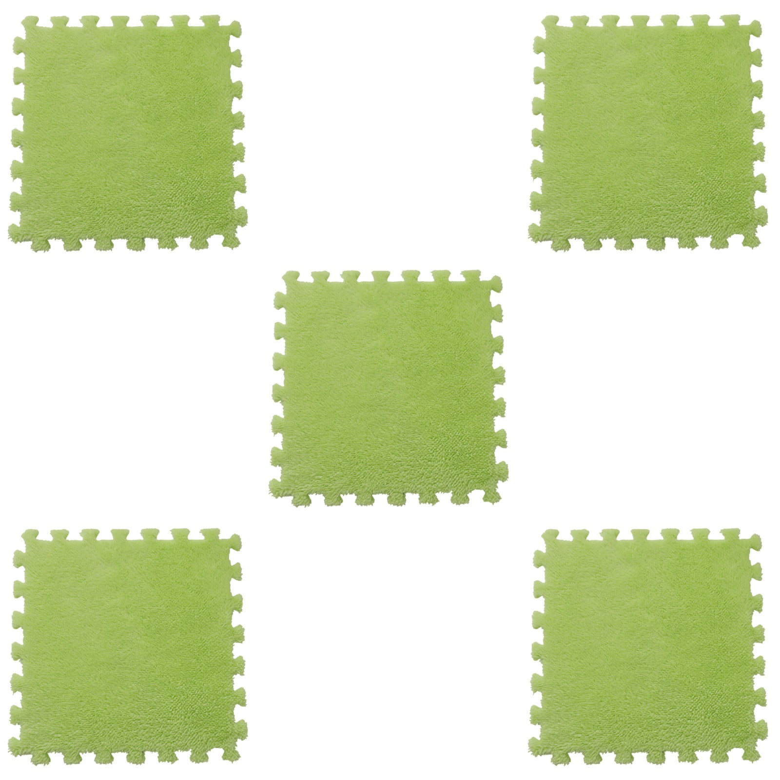 Guanhe 5Pcs Square Plush Puzzle Foam Floor Mat, 12 Colors Thickened ...