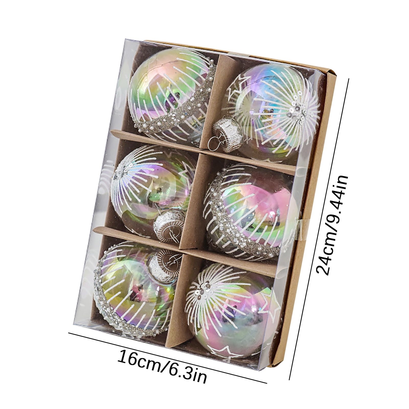 Guanhe 6Pcs Christmas Tree Ball Assorted Ornaments Pendants, 3.2 ...