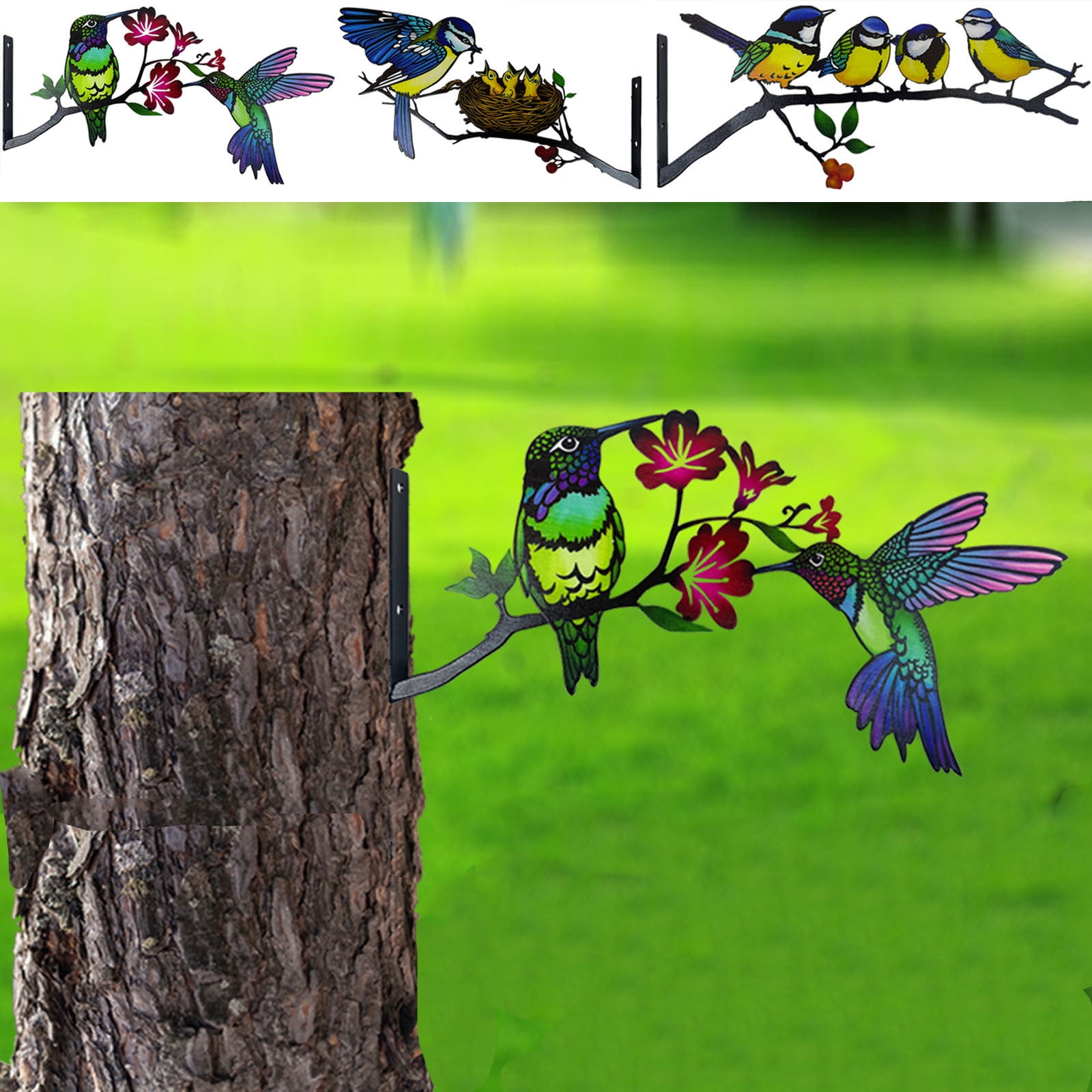 Guanhe Iron Hummingbird Metal Bird Decor, Metal Bird for Trees, Yard ...