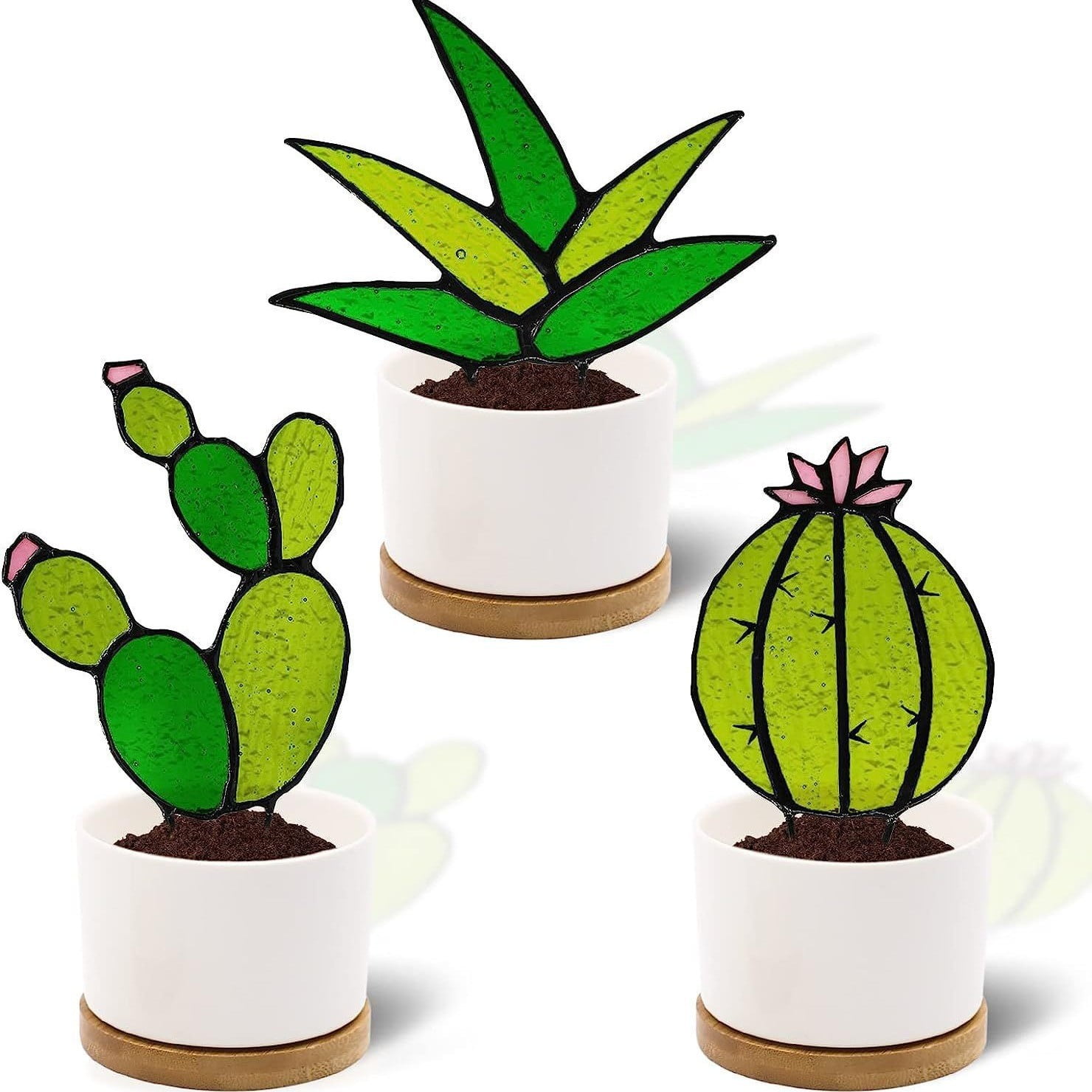 Guanhe Garden Stake Acrylic Colorful Cactus, Garden Cactus Stake for ...