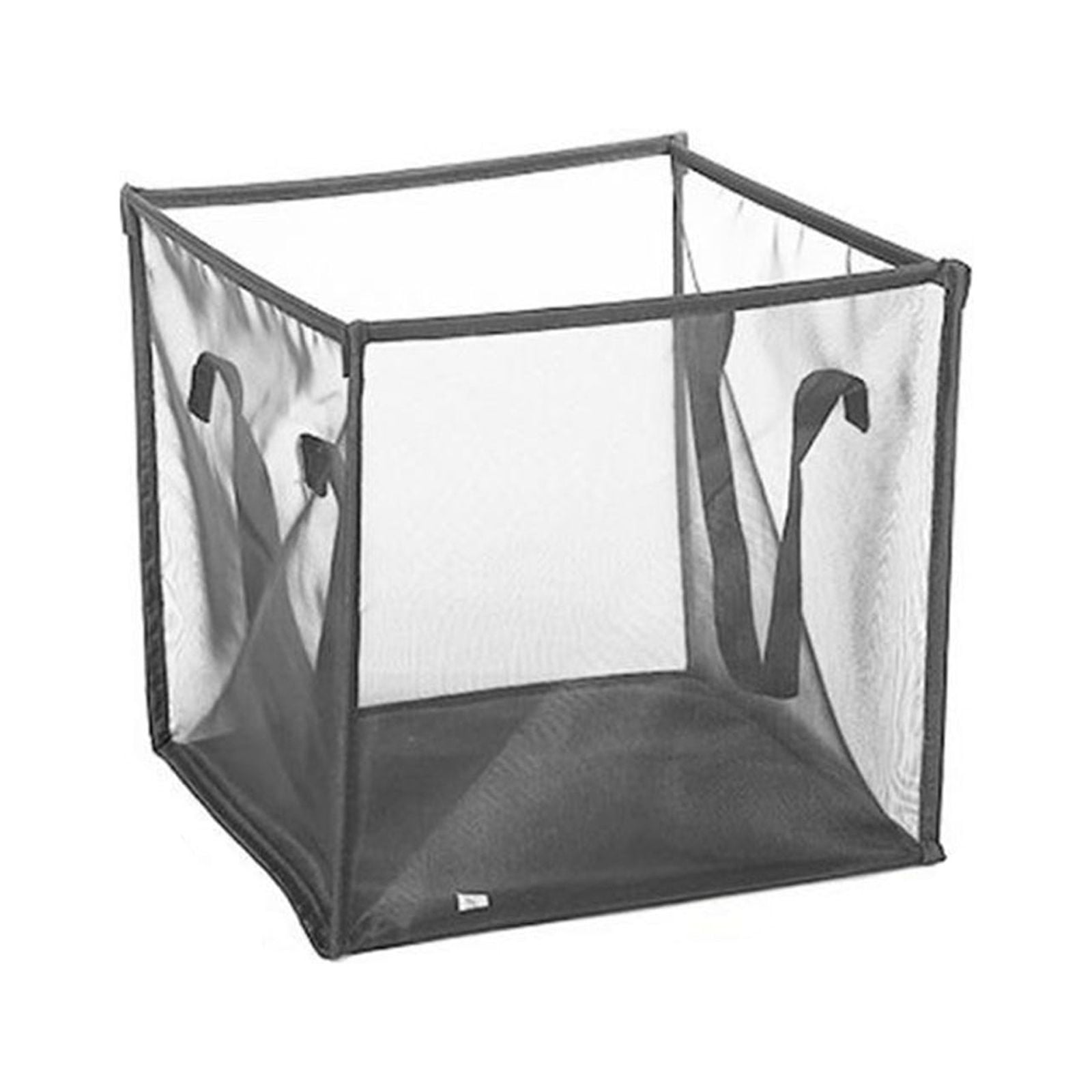Guanhe Mesh Laundry Basket, Gray Foldable Clothes Washing Hamper with 2 ...