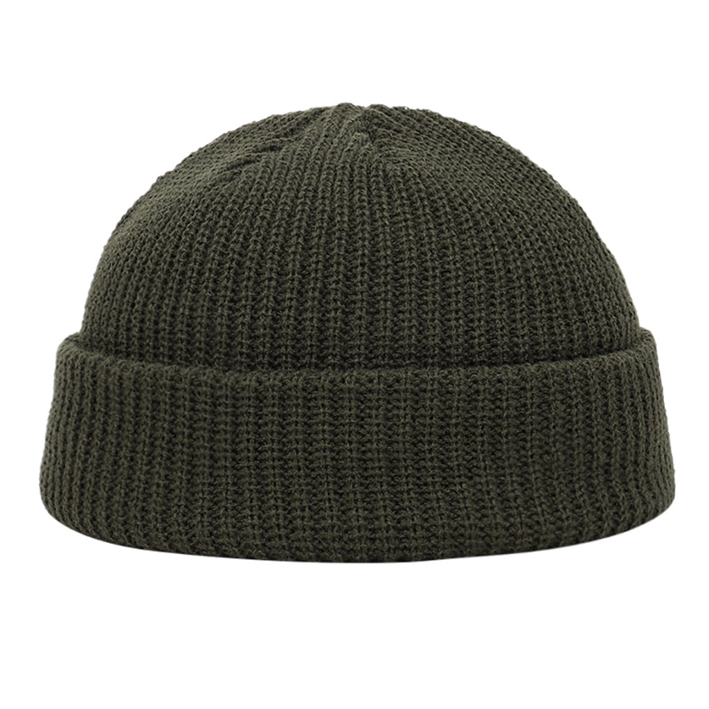Guanyst 50% Wool Warm Cuffed Swag Knit Short Fisherman Beanie for Men ...
