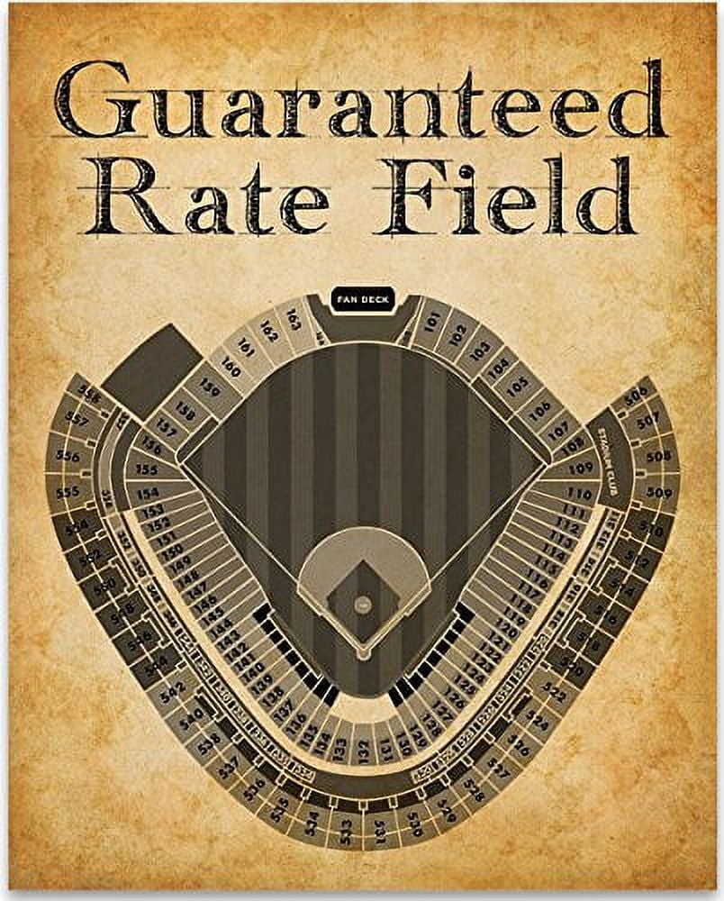 Guaranteed Rate Field Baseball Seating Chart - 11x14 Unframed Art Print ...