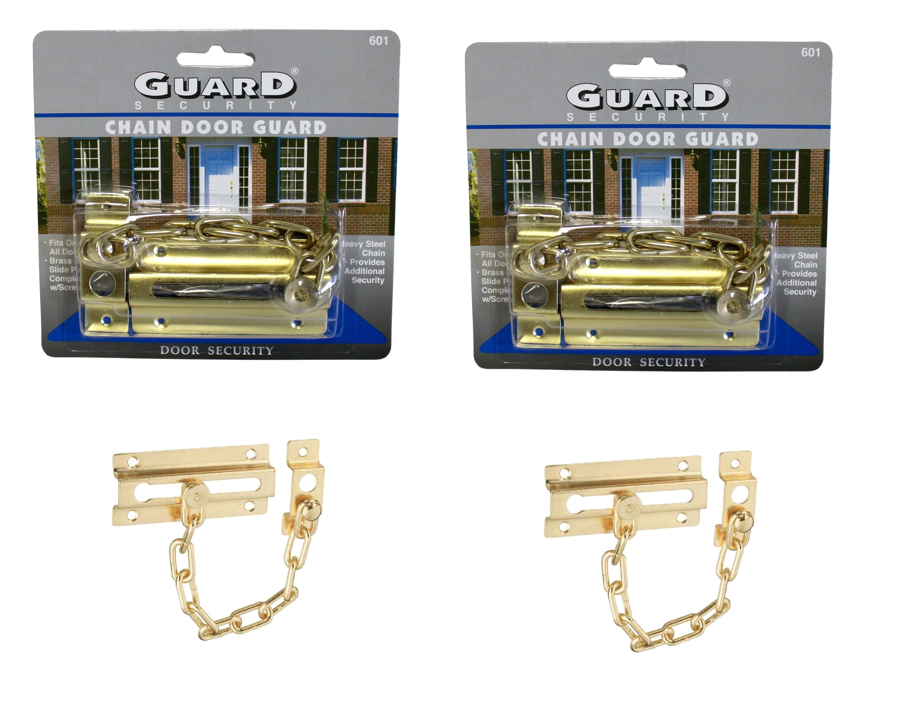 Guard 2-Pack Heavy Steel Chain Door Guard Set with Brass Plating - Fits ...