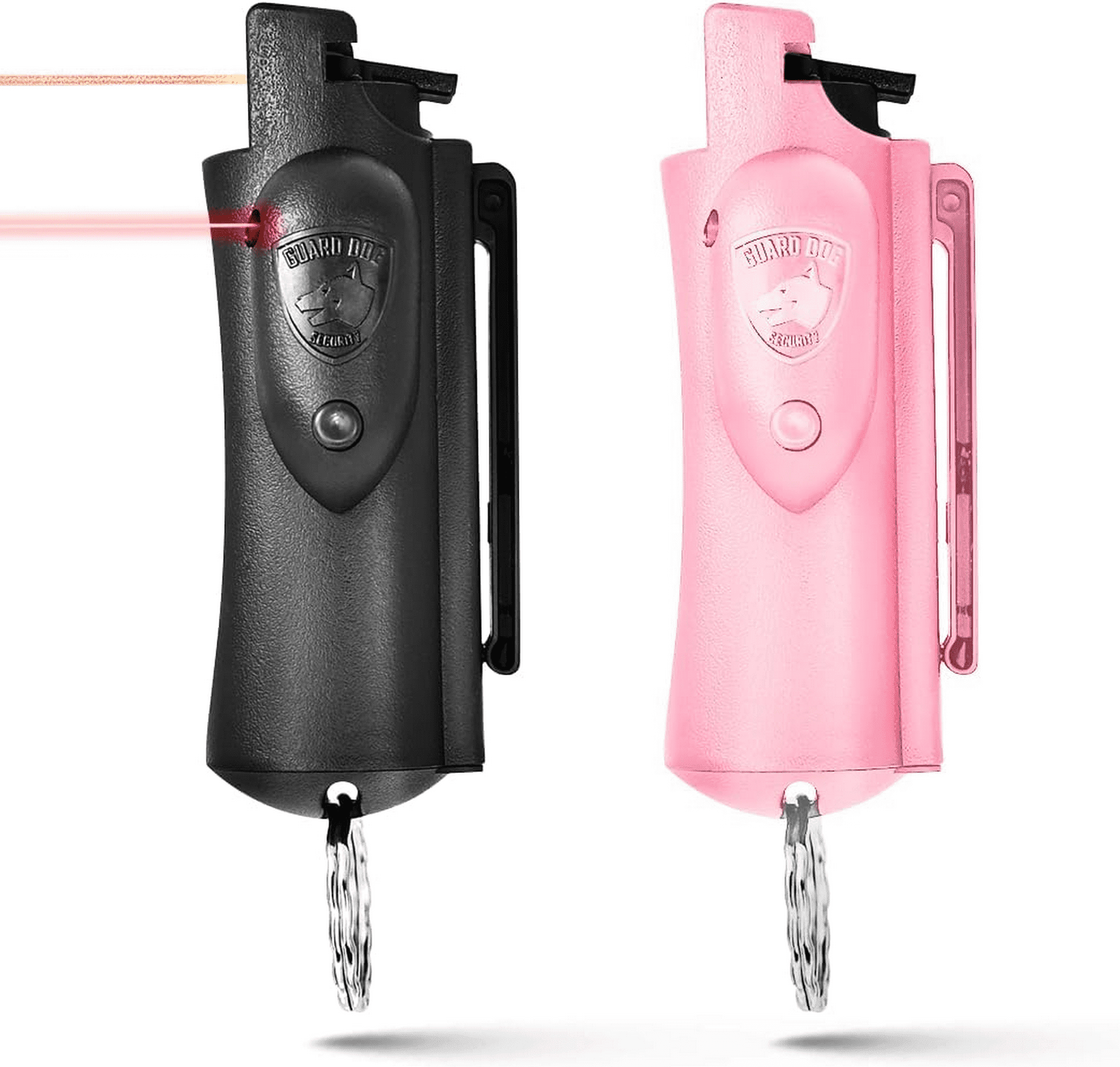 Guard Dog Security Keychain Pepper Spray with Laser, 2 Pack, Pink/Black ...