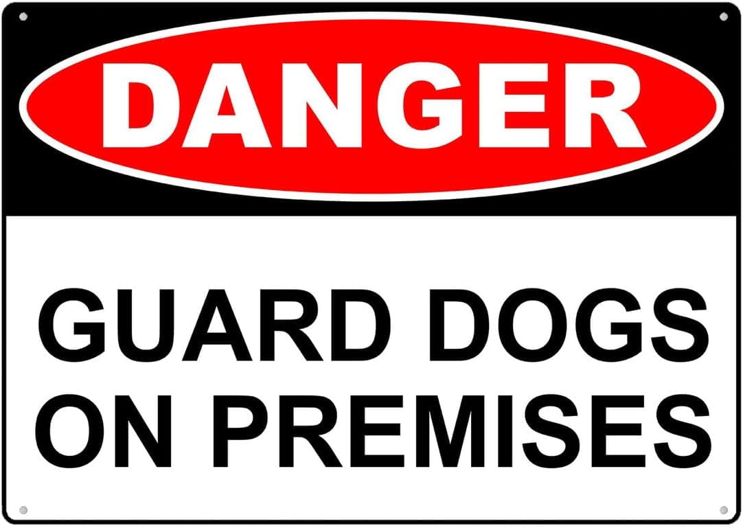 Guard Dogs On Premises Sign Outdoor Signs Aluminum 12X8 Inch Uv Ink ...