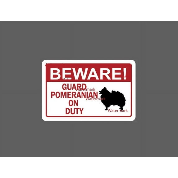 DOPASTICKER Guard Pomeranian Sticker Beware Caution Sticker Phone ...