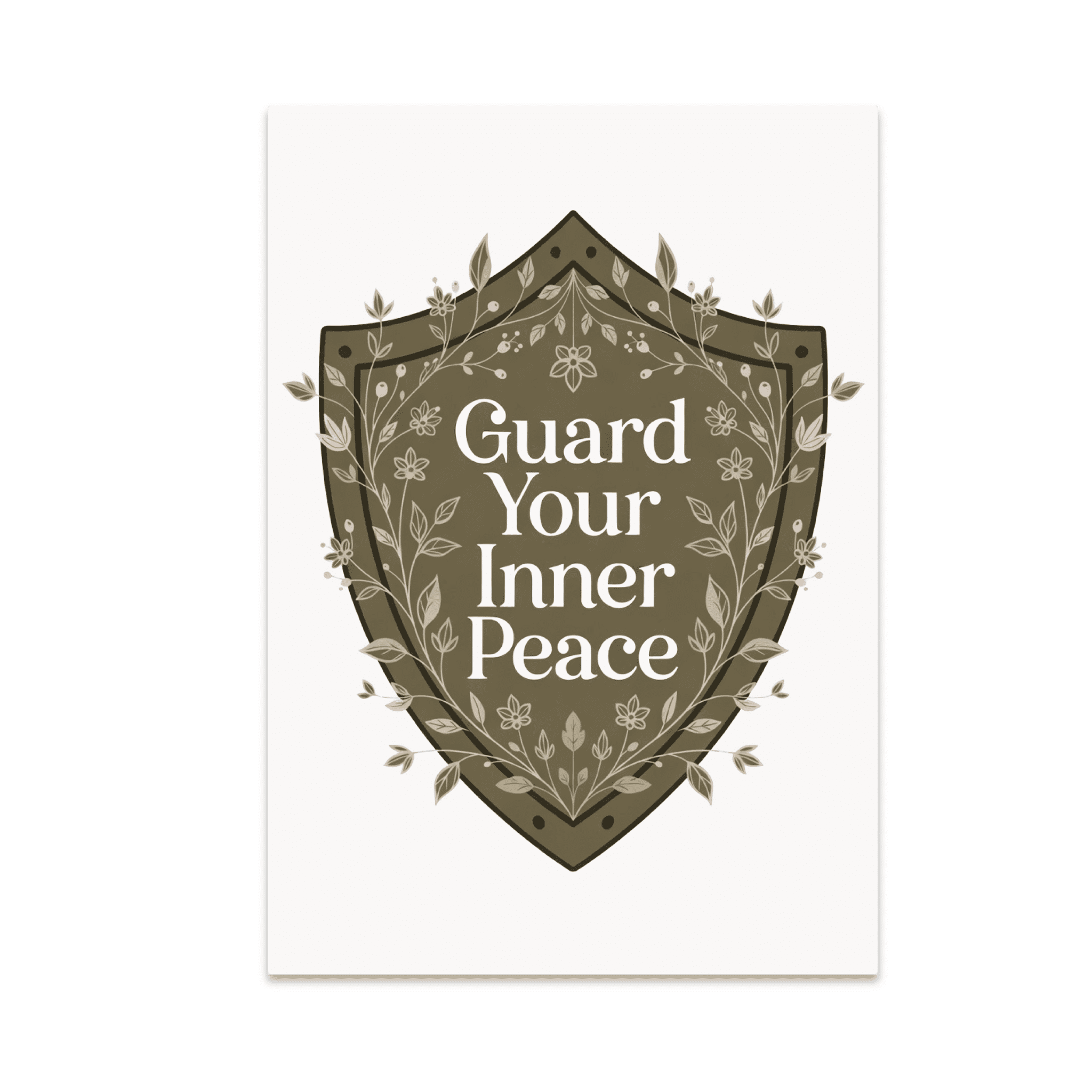 Guard Your Inner Peace Floral Shield Wall Decor - Mental Health ...