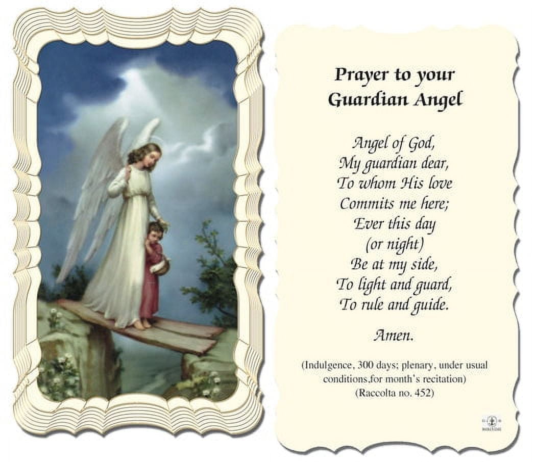 Guardian Angel Catholic Prayer Holy Card with Prayer on Back, Pack of ...