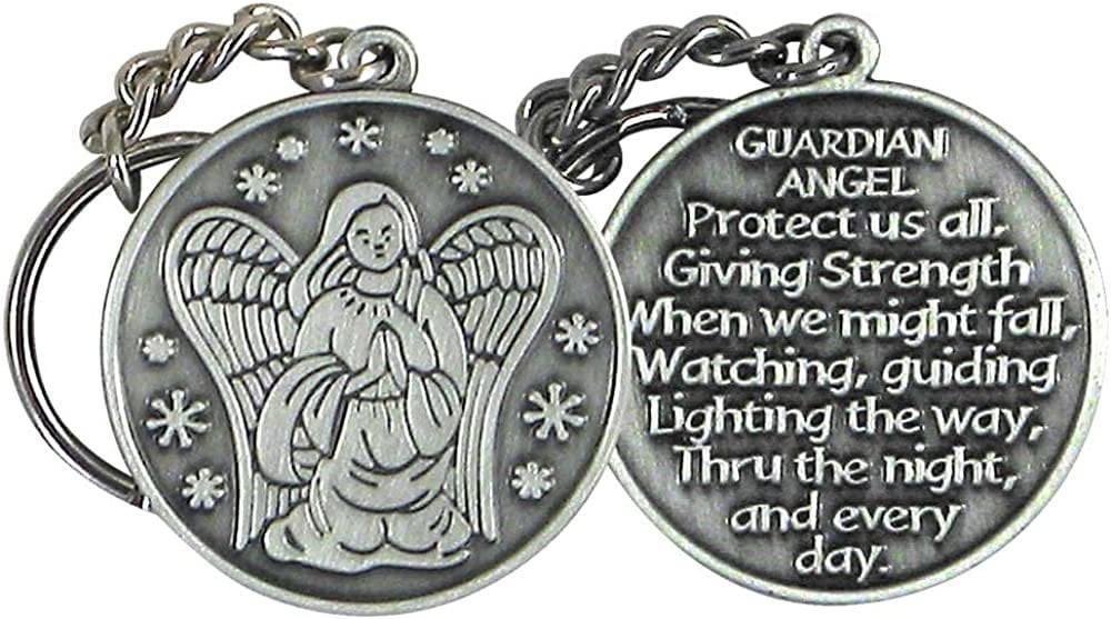 Guardian Angel Key Chain Protect Us All, Pewter Gift Keychain Key ...