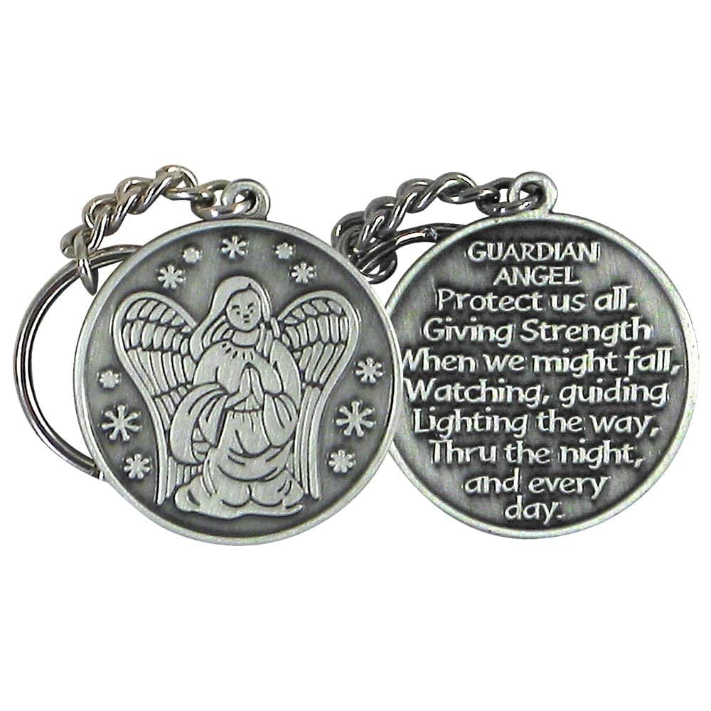 Guardian Angel Key Chain Protect Us All, Pewter Gift Keychain Key ...